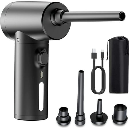 Strong Wind Air Duster Set[50000RPM,17Kpa], Cordless Air Duster with 4 ...