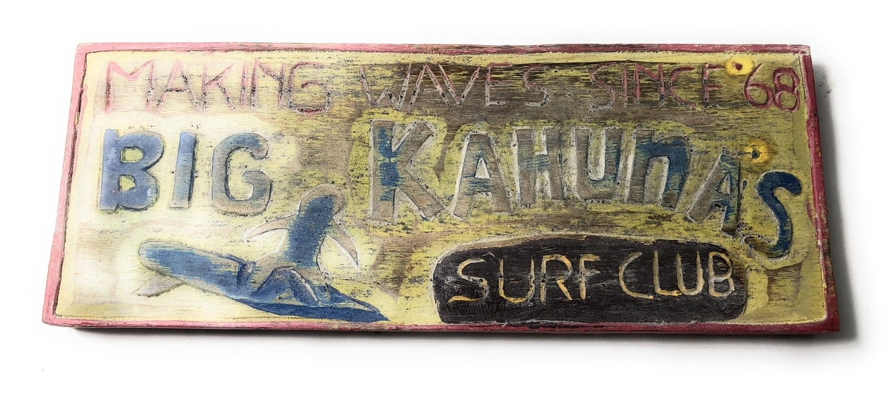Big Kahunas Surf Club Surf Sign 12 inch | #Bds1209930 - Walmart.com