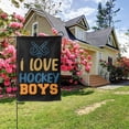 28x40 I Love Hockey Boys Garden Flag Double Sided Yard Banner Gift ...