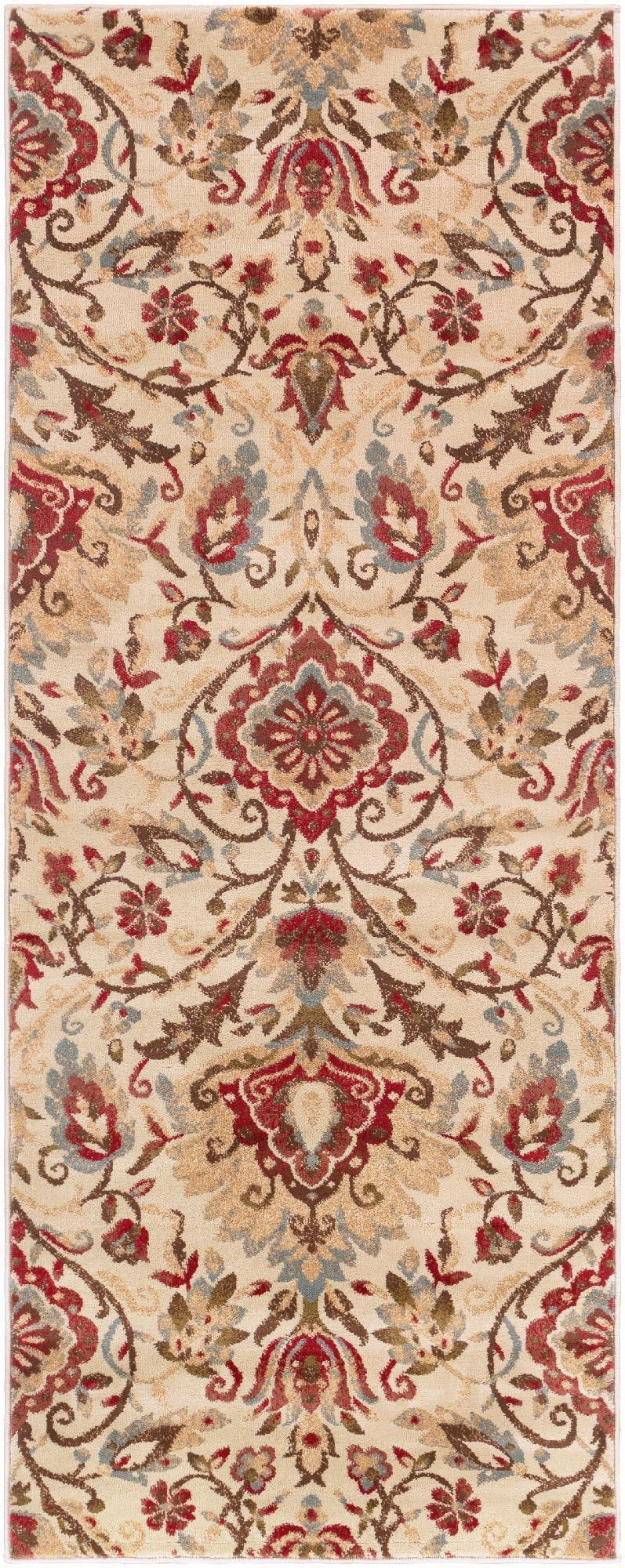 Mark&Day Area Rugs, 3x8 Stavely Transitional Dark Red Runner Area Rug ...