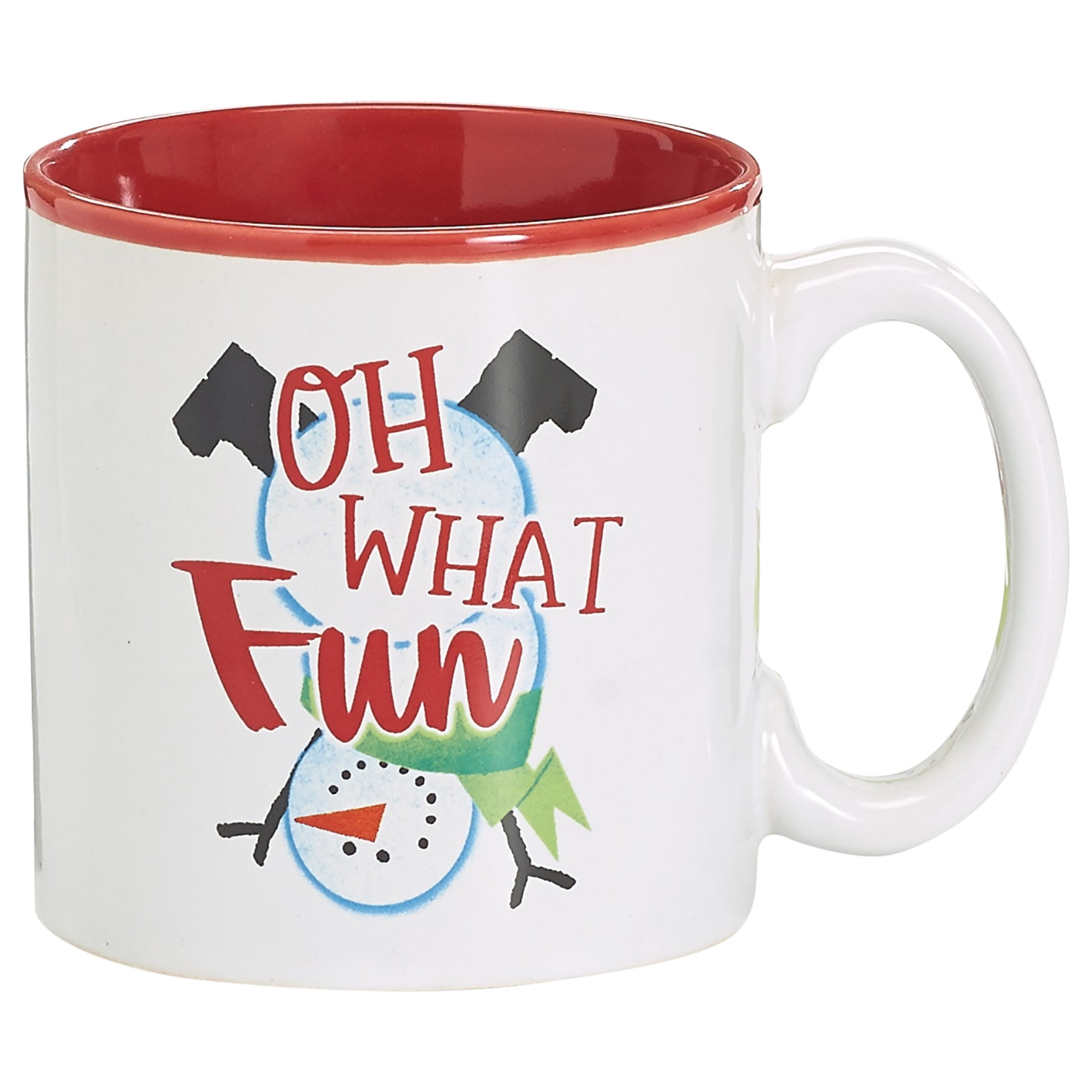 Oh What Fun Snowman Winter White 13 ounce Glossy Ceramic Holiday Coffee ...