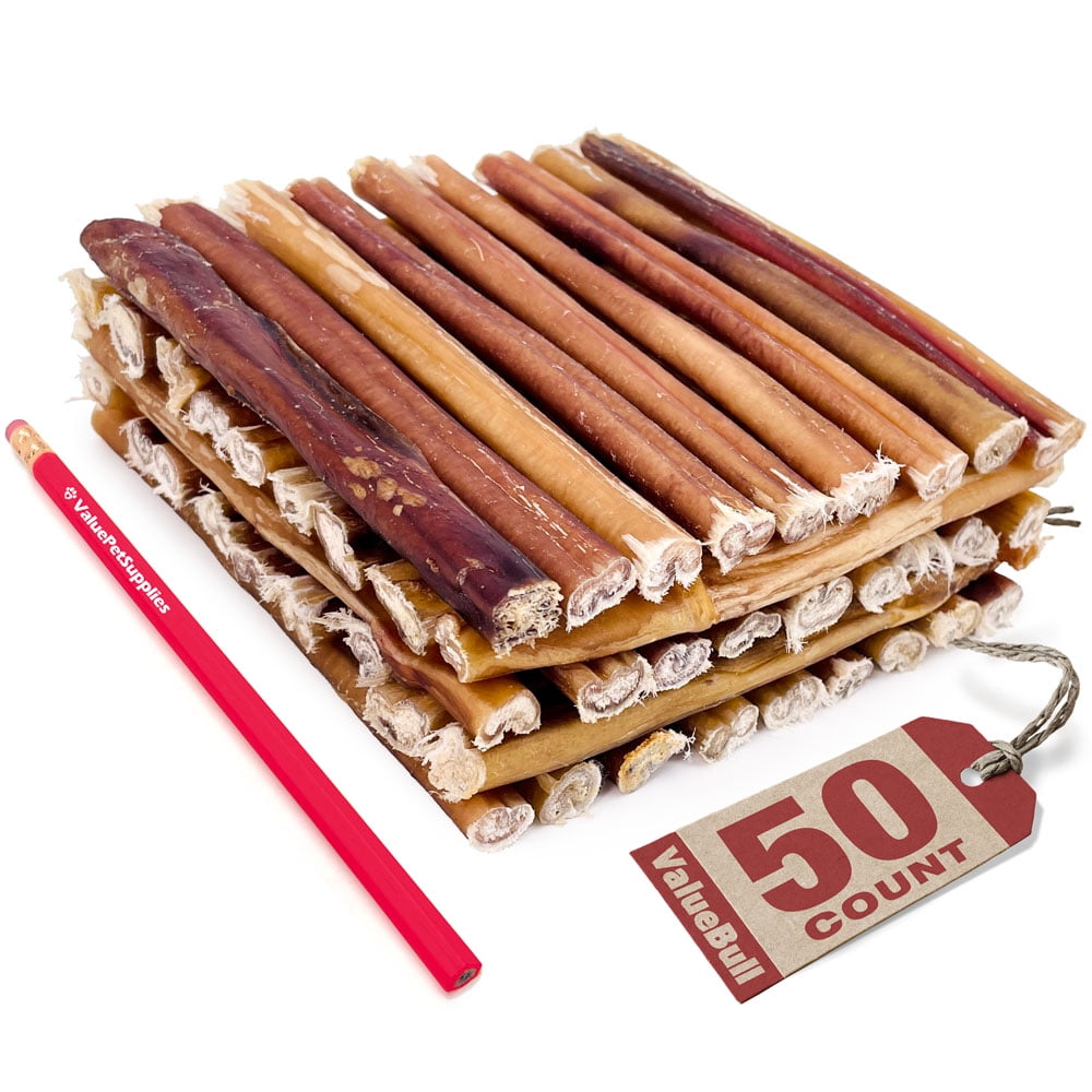 ValueBull Bully Sticks for Small Dogs, Extra Thin 6 Inch, 50 Count ...