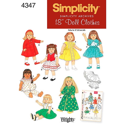 Simplicity 15" Doll Clothes Pattern, 1 Each - Walmart.com