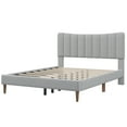 Upholstered Platform Bed Frame, Full Bed Frame with Vertical Channel ...