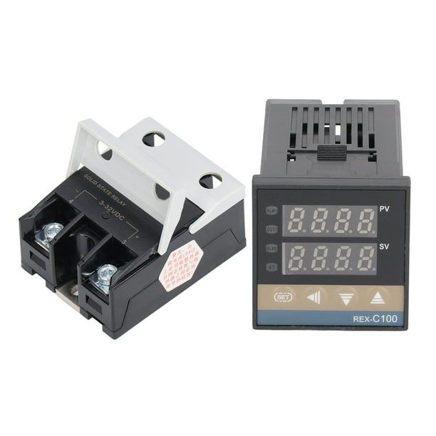 Kit de controlador de temperatura PID controlador de temperatura PID REX-C100 digital 25A Relé ...