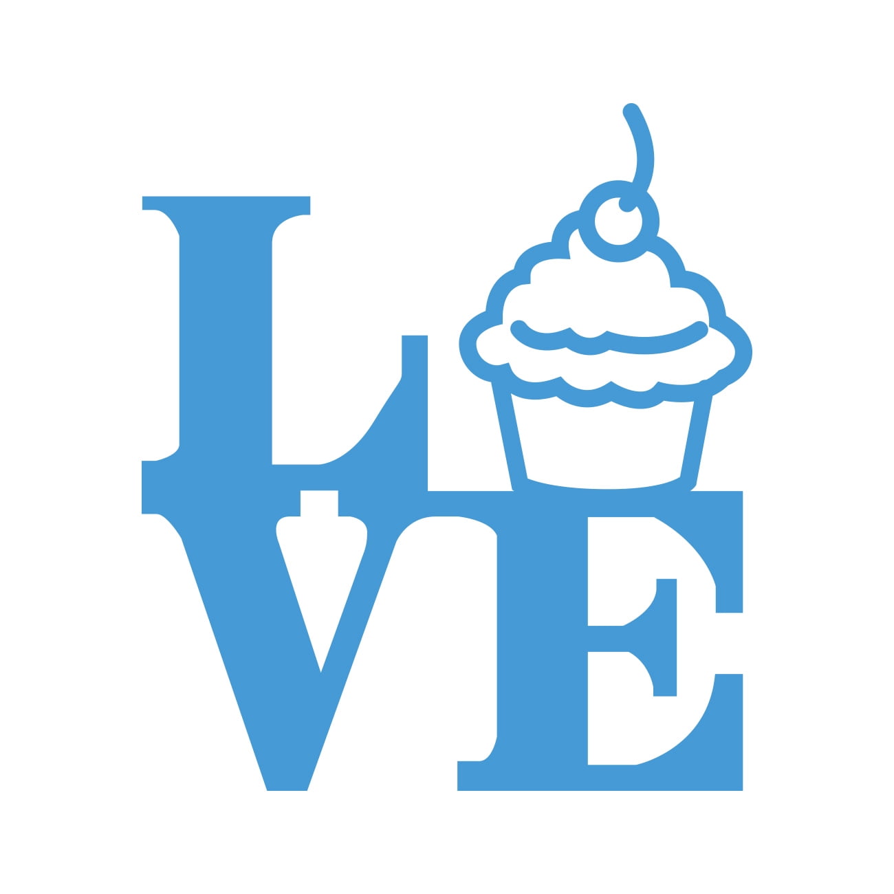Cupcake Love Sticker Decal Die Cut - Self Adhesive Vinyl - Weatherproof ...