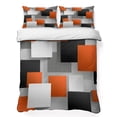 Abstract Orange Gray Color Block 3 Pieces Quilt Set,1 Quilt with 2 ...