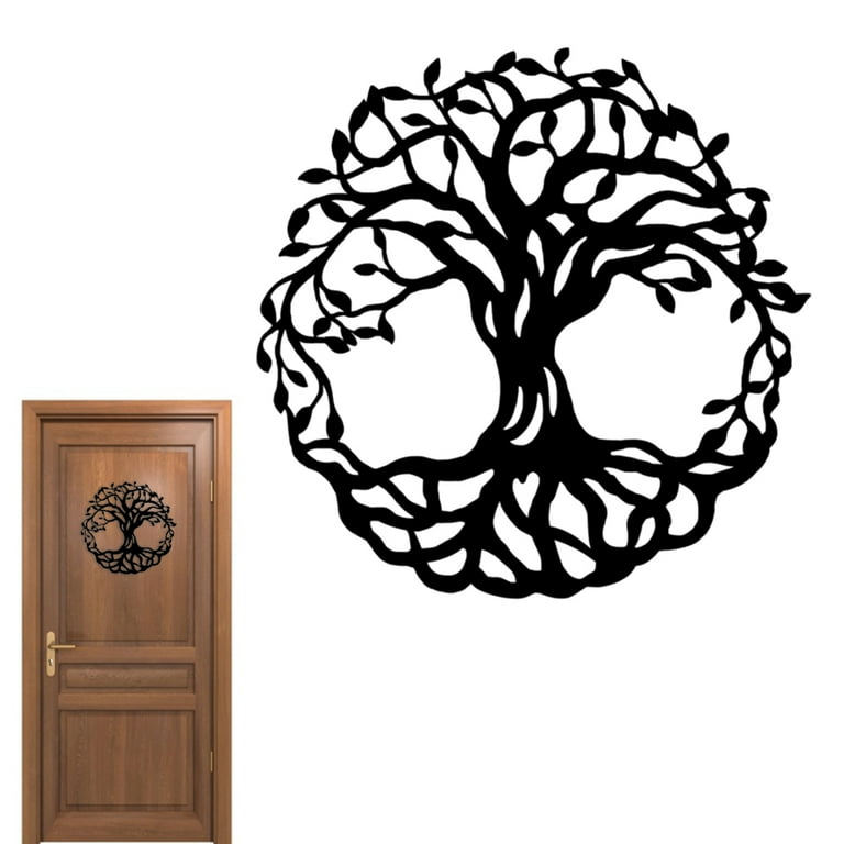 Tree Silhouette Painting On Wall