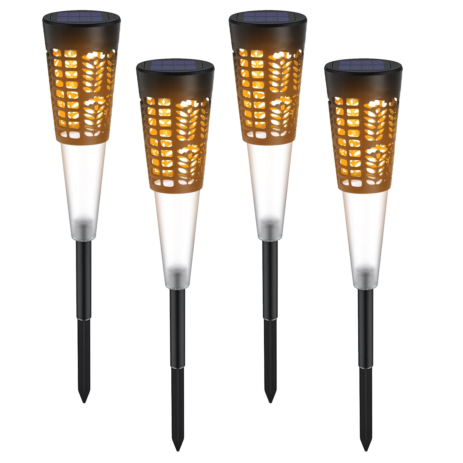 (4 Pack) LED Solar Power Path Torch Light Lighting Yard Lamp Dusk to ...