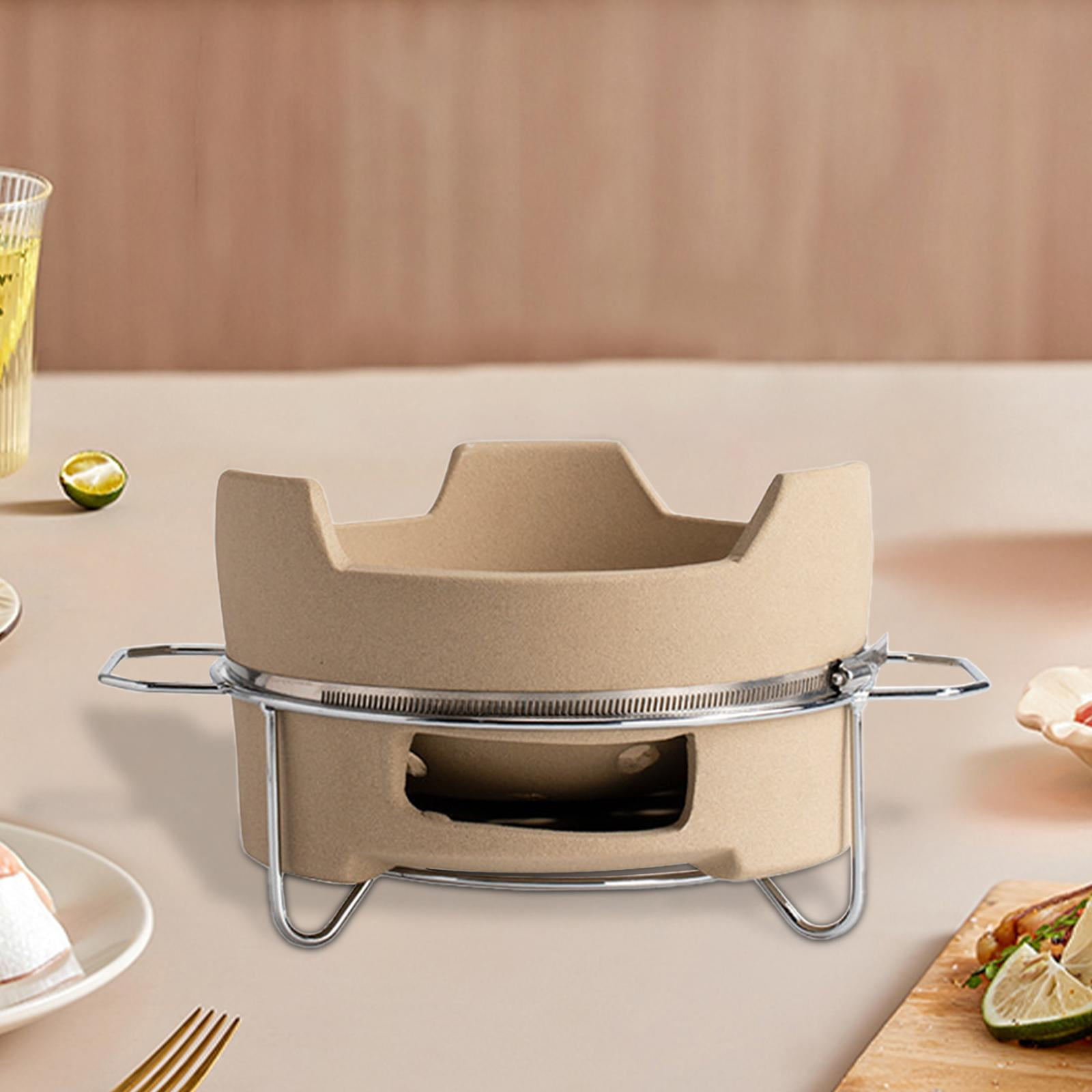 Caldera de té de cerámica con estufa de carbón multiusos para Picnic Camping al aire libre L ...