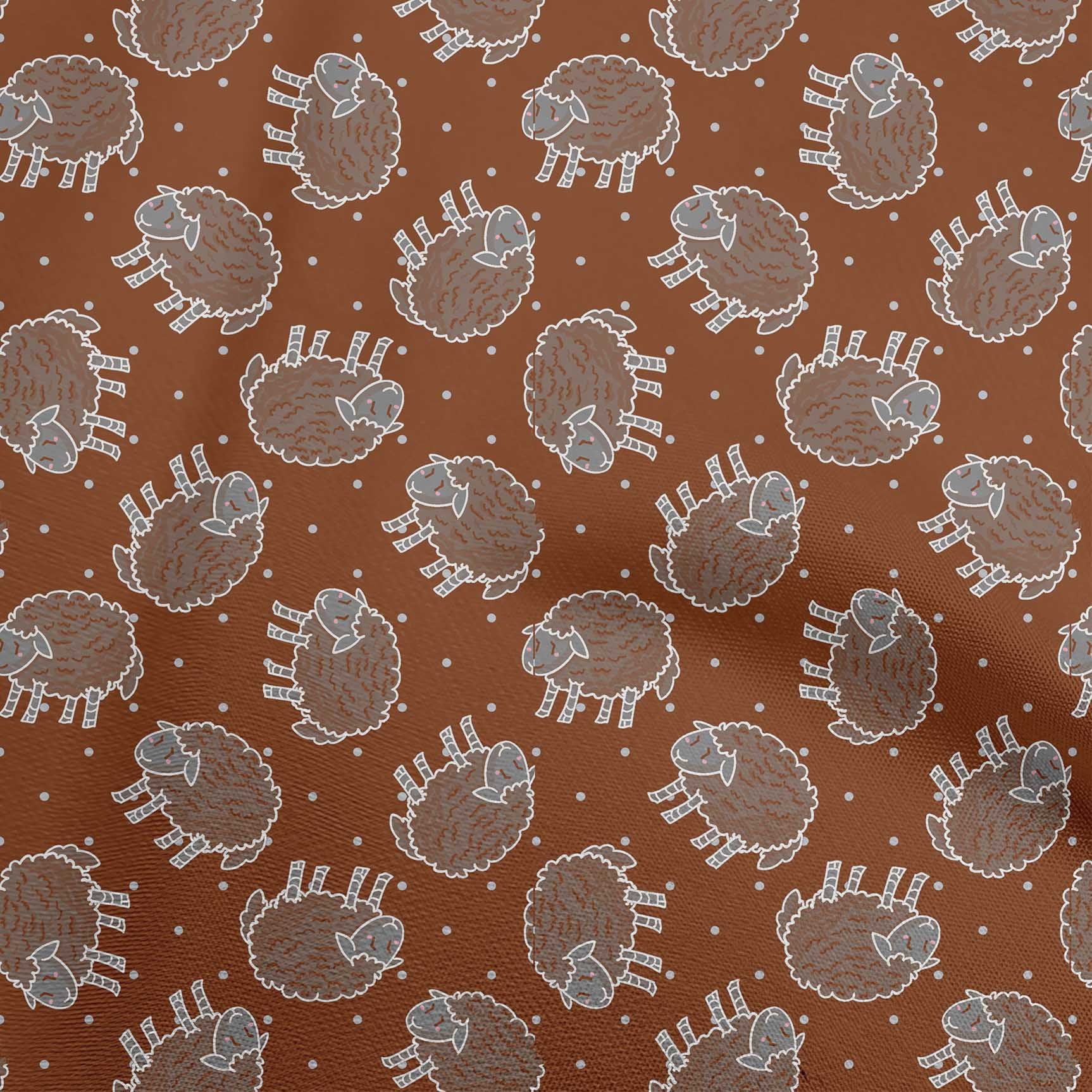 oneOone Silk Tabby Maroon Fabric Kids Sheep Sewing Craft Projects ...