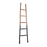DecMode 18" x 73" Brown Wood Handmade Two-Toned Slanted Ladder with ...