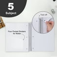 ViVin 5 Subject Notebook with Water Resistant Cover and 4 Removable ...
