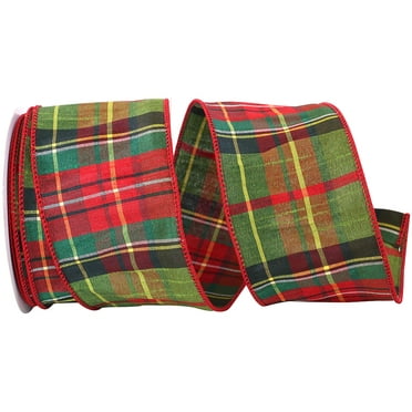 Reliant Ribbon - 92867W-044-10F, Citrus Life Plaid Wired Edge Ribbon ...