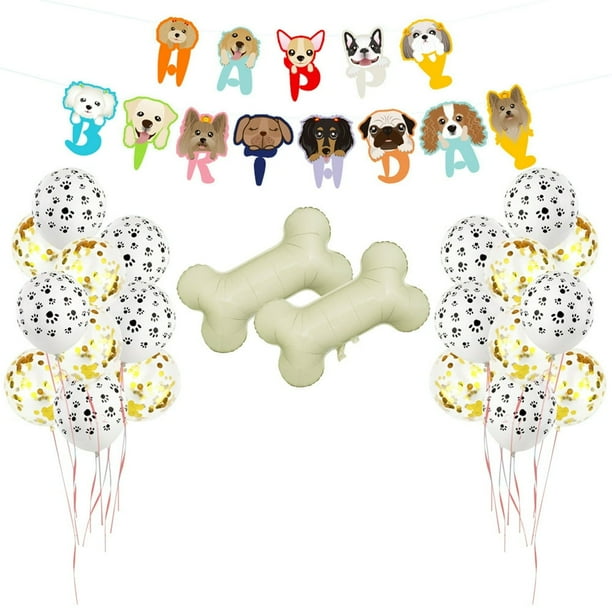 AMERTEER 23 Pcs Balloons Set Pet Dog Birthday Party Aluminum Foil ...