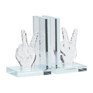 Sagebrook Home Set Of 2 Crystal Diamond Bookends, Rainbow, Novelty ...