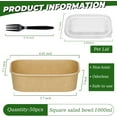 50-Pack 35oz Disposable Kraft Paper Bowls with Lids and Forks, Large ...