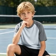 Boys Summer Ice Feel Contrast Raglan Sleeve Short Sleeve Undershirt ...