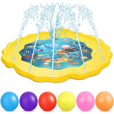 HTCM69 Inch Splash Pad, Wading Pool for Learning Fun Sprinkle and ...