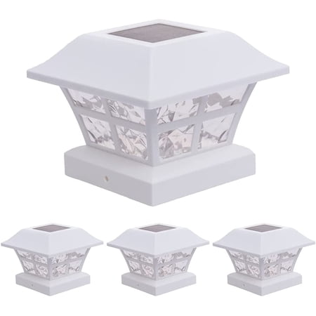 4 Pack Evolve Solar Powered LED Post Cap Light for 4x4 or 5x5 Posts ...