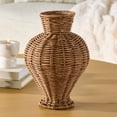 Better Homes & Gardens Woven Faux Rattan Indoor Vase, 10", Brown ...