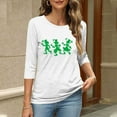 Echfiprom Shirts For Women 3 4 Sleeve St Patricks Day White Crewneck
