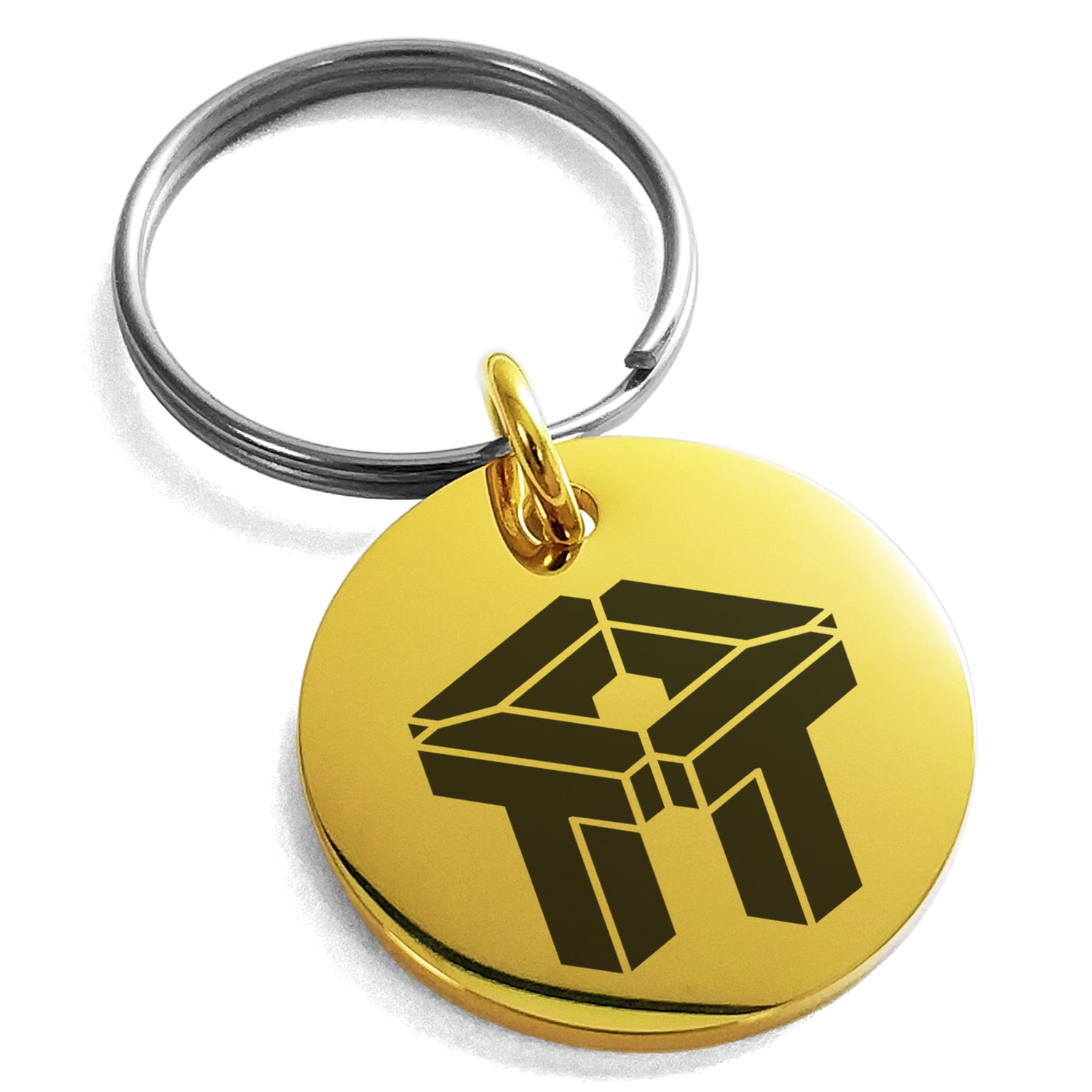 Stainless Steel Letter T Initial 3D Cube Box Monogram Engraved Small ...