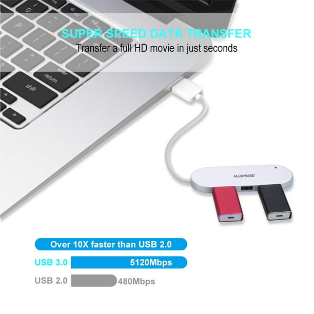 ALLOYSEED CZH-H066 concentrador de aluminio portátil ultrafino de 4 puertos USB 3.0 | Bodega ...