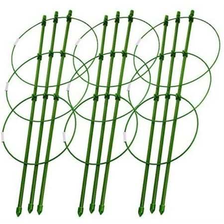3 Pack Plant Ring Support for Potted Plants, Round Plant Support Stakes ...