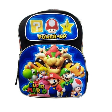 Super Mario Bros Backpack 15" Luigi Yoshi Nintendo Red Blue Boys Video ...