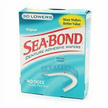SEA-BOND Denture Adhesive Wafers Uppers Fresh Mint 30 Each (Pack of 3 ...