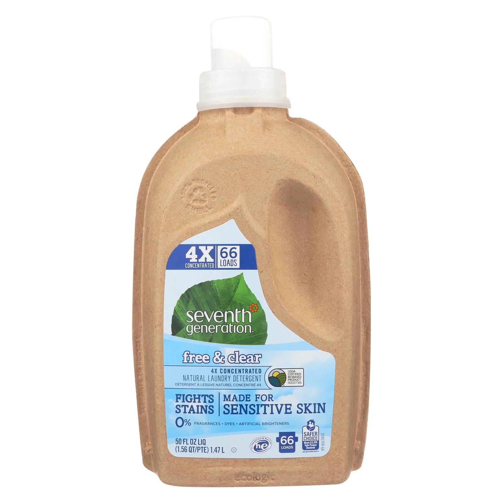 Seventh Generation 4X Concentrated Natural Laundry Detergent Free