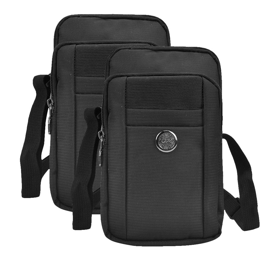 BUNDLE (2 pcs): Sports Travel Carrying Pouch (Black) with Detachable ...