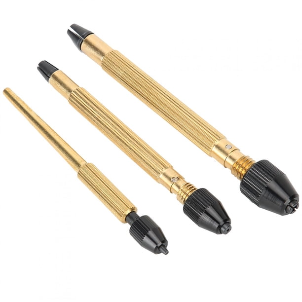 Fugacal Pin Vise Hand Drill Set, 3 Pieces Copper Pin Vise, Twisted ...