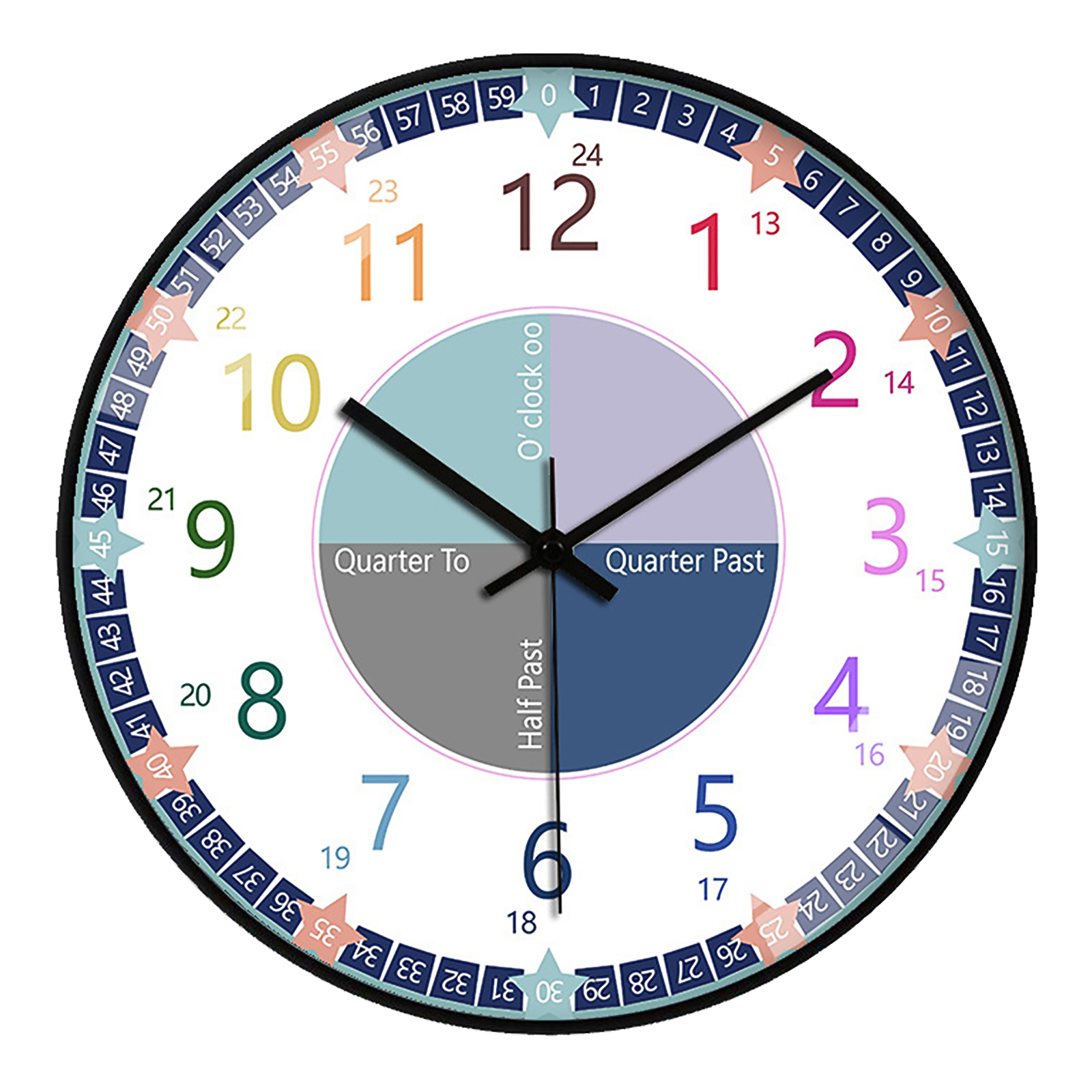 12inch Time Teacher Wall Clock Learn To Tell The Time Wall Clock For 12inch Time Teacher Wall Clock Learn To Tell The Time Wall Clock For