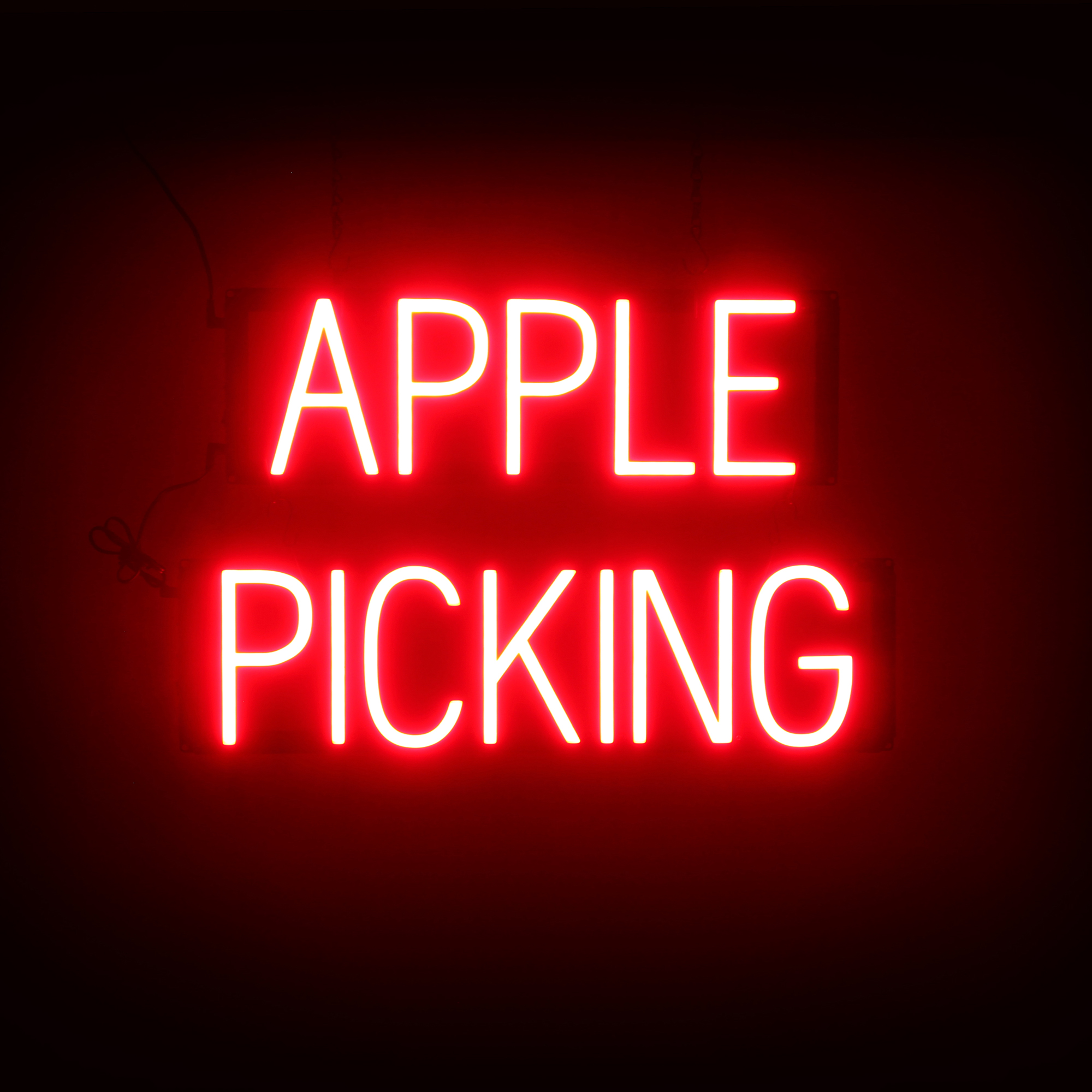 SpellBrite APPLE PICKING LED Sign for Business. 22.9" x 15.0" Red APPLE ...