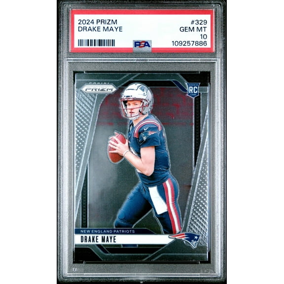 Graded 2024 Panini Donruss Drake Maye #379 Optic Preview Red Wave ...