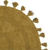 "JOOJA Bohemian Fringe Cotton Bath Mat, Non-Slip, Half Circle Mustard ...