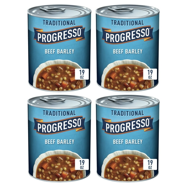4 Pack Progresso Traditional Ready To Serve Beef Barley Soup 19 Oz