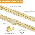 12mm Heavy Iced Out Cuban Link Chain 18K White Gold Plated Diamond ...