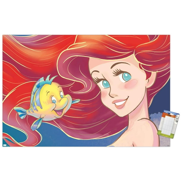 Disney The Little Mermaid - Ariel Close-Up Wall Poster, 22.375" x 34 ...