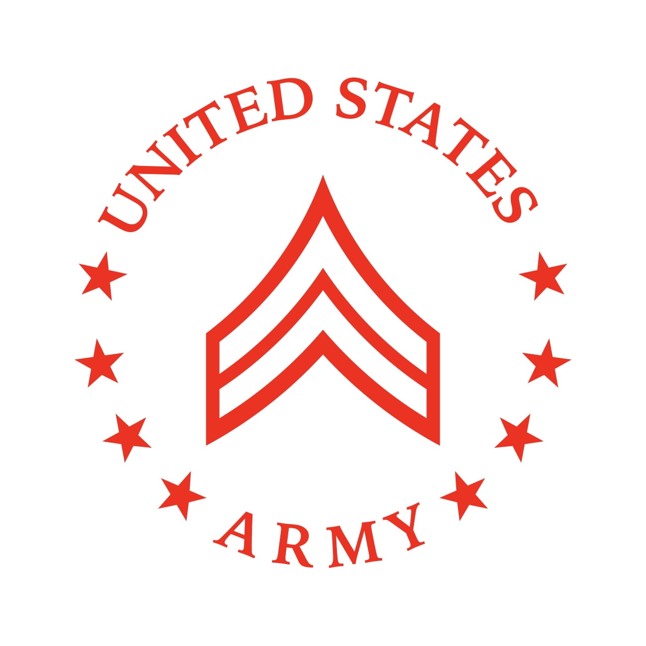 E-4 Corporal US Army Rank Sticker Decal Die Cut - Self Adhesive Vinyl ...
