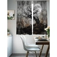Full Moon Sheer Curtains for Living Room Bedroom Vintage Horror Tree ...