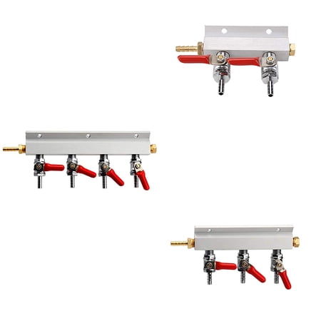 2/3/4 Way 1/4" Manifold Distribution CO2 ;Beer Brewing Pressure Reducer ...