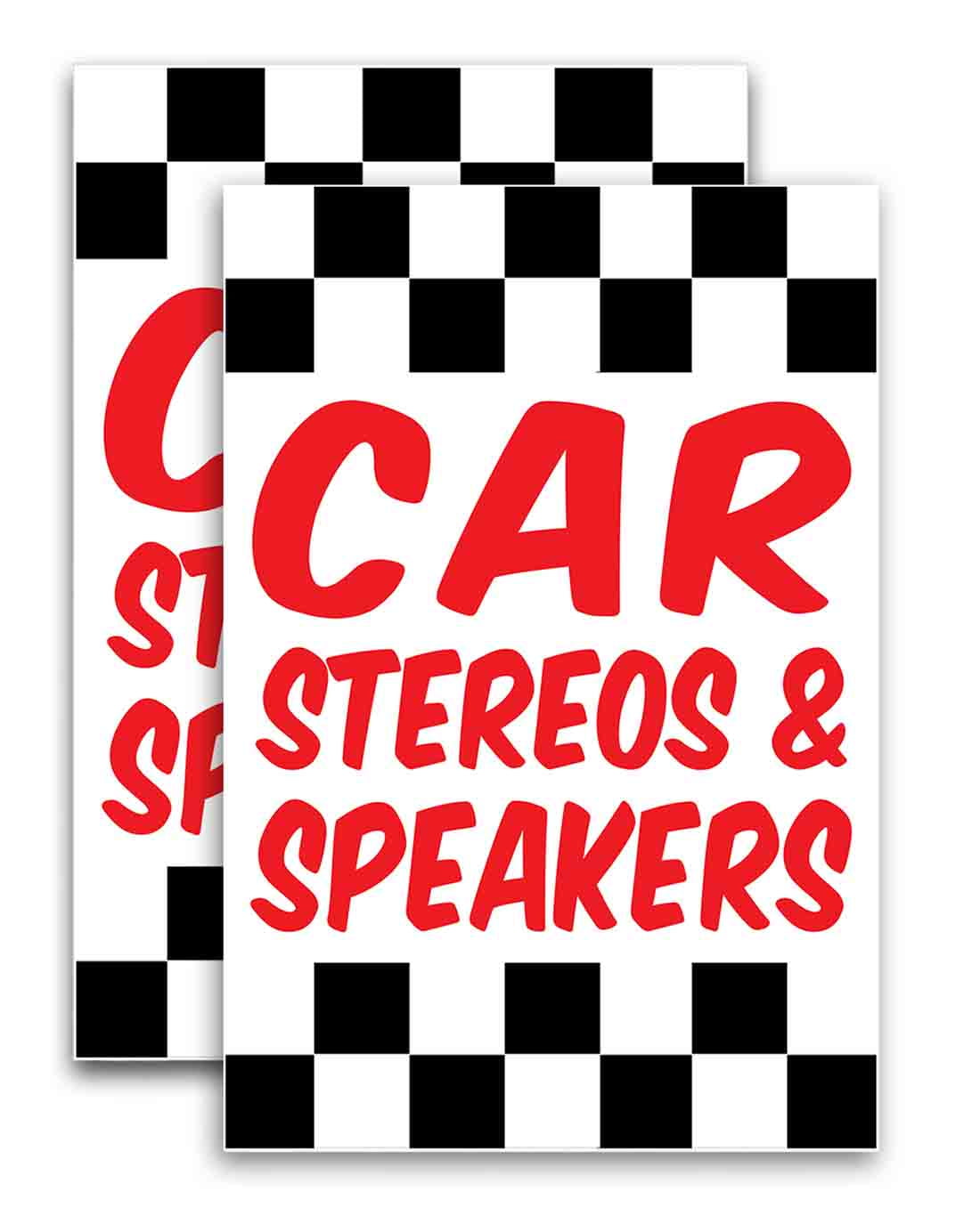 Car Steros And Speakers (24" X 36") Vinyl Decal Only (Pack of 2) |Sign ...