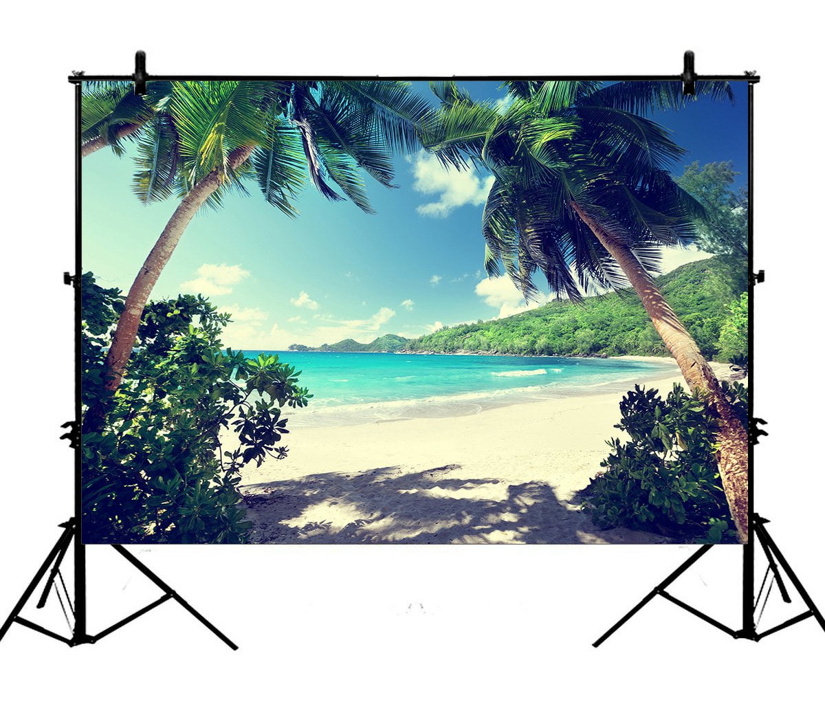 PHFZK 7x5ft Tropical Palm Trees Backdrops, Beach Takamaka Mahe island ...