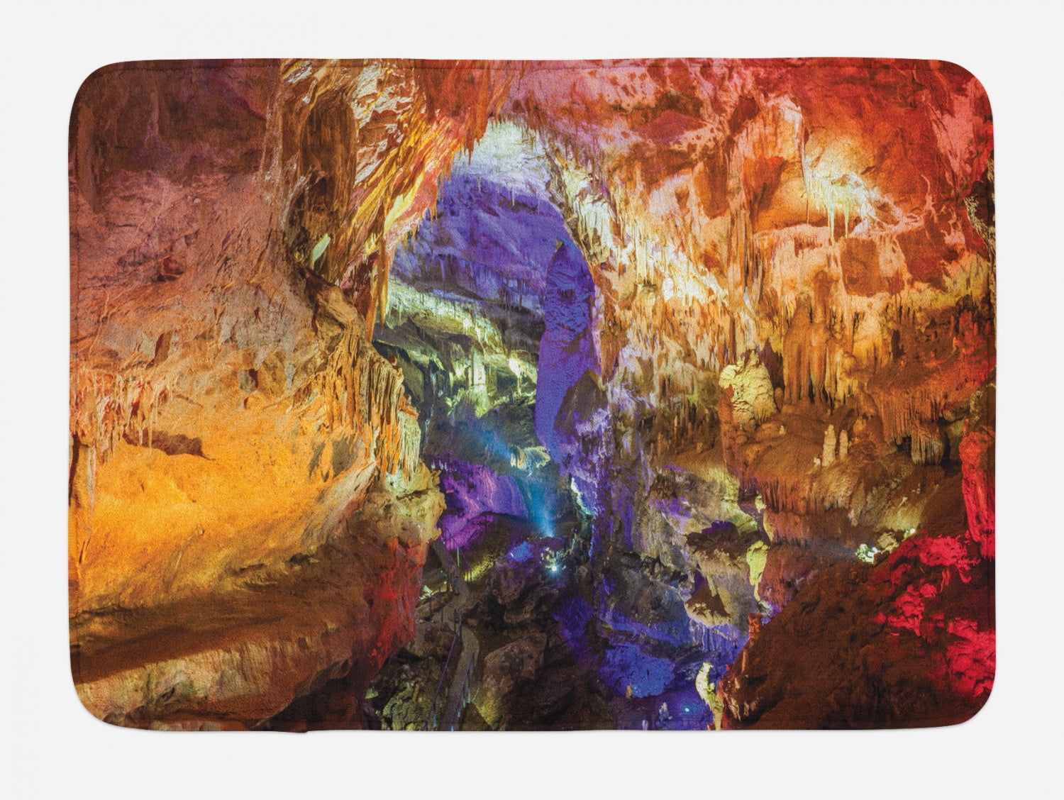 Natural Cave Bath Mat, Inside View of Prometheus Cave in States Dark ...