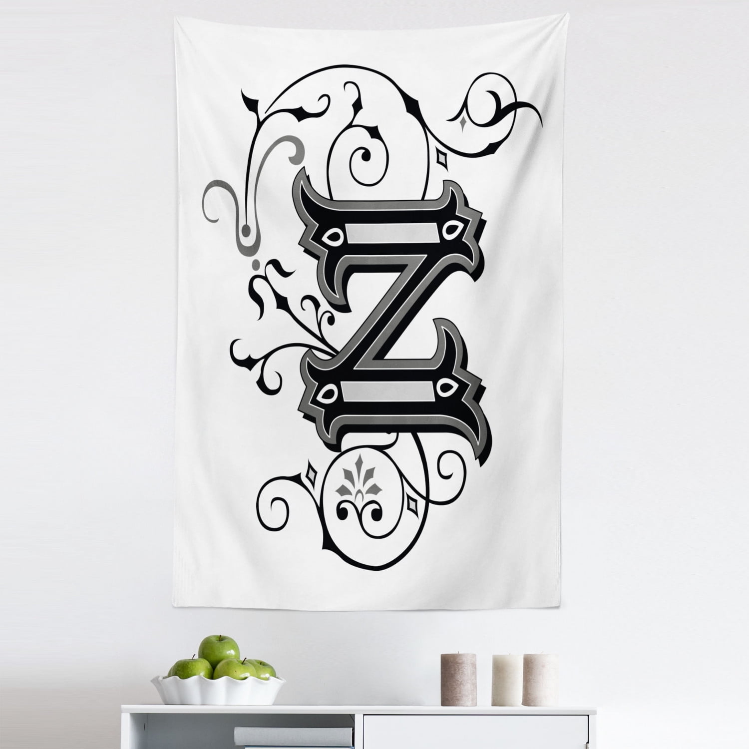 Letter Z Tapestry, Last Letter of Alphabet in Calligraphic Design Z ...