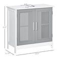 Under Sink Cabinet, Bathroom Pedestal Sink Organizer - Gray White ...
