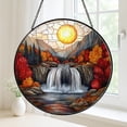 Mountain Waterfall Glass Style Suncatcher – Nature Window Art - Walmart.com